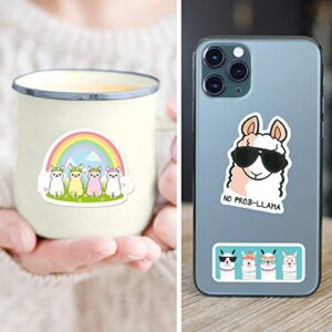 150 PCS Lovely Alpaca Stickers for Kids Teens Llama Vinyl Waterproof Stickers for Laptop Water Bottle