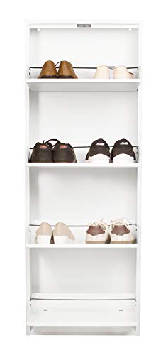 Mabel Home Modern 3 & 4 Drawer Shoe Cabinet, 3-4Tier Shoe Rack Storage Organizer, (White) (3 & 4Tier) (4 Tier)