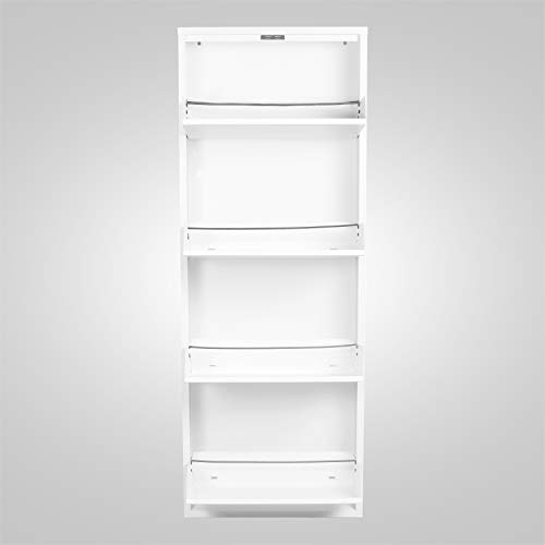 Mabel Home Modern 3 & 4 Drawer Shoe Cabinet, 3-4Tier Shoe Rack Storage Organizer, (White) (3 & 4Tier) (4 Tier)