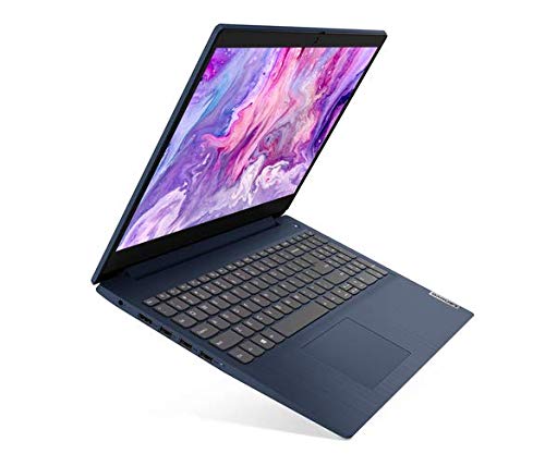 Lenovo IdeaPad 3 15.6" HD Laptop PC, Intel 10th Gen Core i3-1005G1 CPU, 8GB DDR4 RAM, 256GB SSD, Camera, WiFi, Bluetooth,Windows 10 S Mode - Abyss Blue- 1-Year McAfee