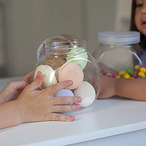 Candy Jar, Candy Jars with Lids, Cookie Jar for Kitchen Counter, Plastic Candy Jars for Candy Buffet and Party Table, Candy Buffet Containers, Cookie Jars with Lids Set, Candy Holder, Clear Plastic Jars with Lids, 3 Pack, 48 oz