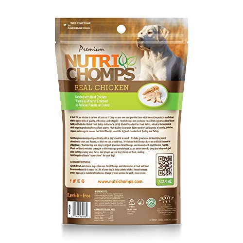 NutriChomps Dog Chews, 5-inch Kabobs, Easy to Digest, Rawhide-Free Dog Treats, 6 Count, Real Chicken and Duck flavor