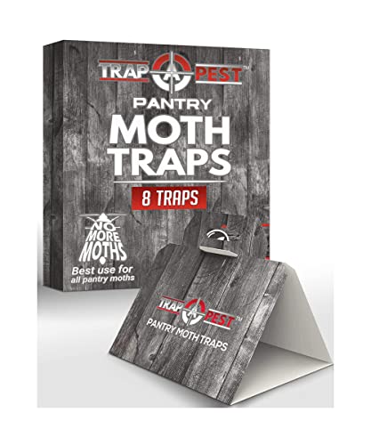 8 Pack Pantry Moth Traps- Safe and Effective for Food and Cupboard- Glue Traps with Pheromones for Pantry Moths