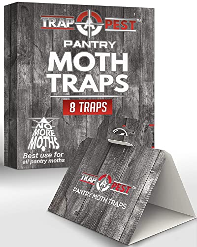 8 Pack Pantry Moth Traps- Safe and Effective for Food and Cupboard- Glue Traps with Pheromones for Pantry Moths