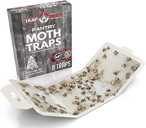 8 Pack Pantry Moth Traps- Safe and Effective for Food and Cupboard- Glue Traps with Pheromones for Pantry Moths