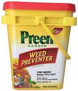 preen garden weed preventer, 22 lb. covers 3,520 sq. ft, natural