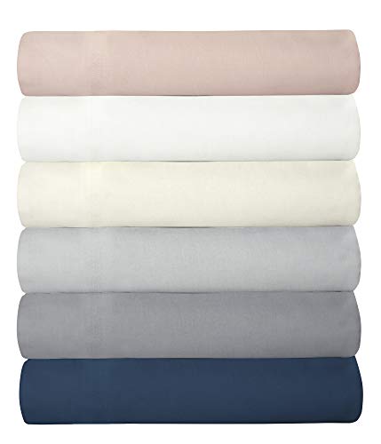 ROYALE LINENS Soft Home Brushed Percale Ultra Soft 100% Cotton, Full 4-Piece Sheet Set, White