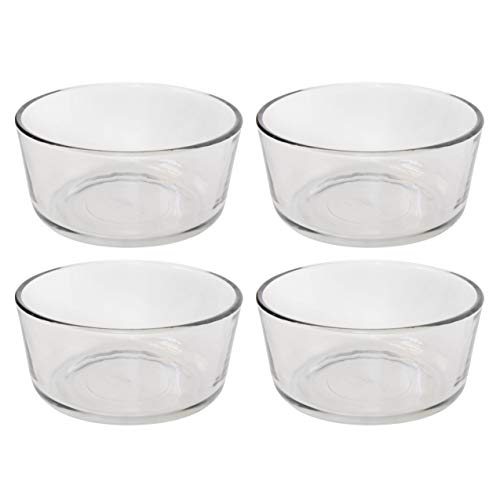 Pyrex Simply Store 7201 4-Cup Round Clear Glass Food Storage Bowls - 4 Pack Made in the USA