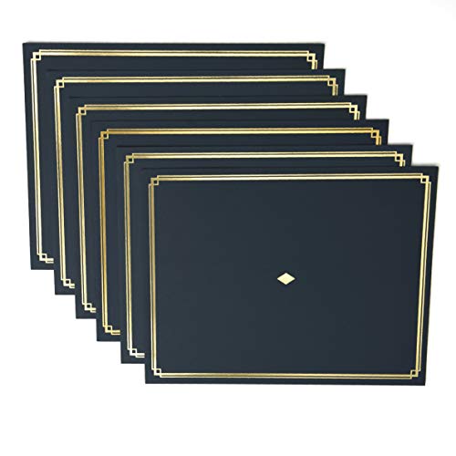 Gartner Studios Certificate Holder, Black with Gold Foil Detail, Fits 8.5” x 11” Documents, 36 Count (54515)