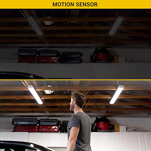 Koda | 1 Pack 46" Motion Sensor & Remote Control Linkable Bay Lighting, 4600 Lumen, 4000K Daylight Linear LED Shop Light for Garages, Workshops, Basements, Hanging or Flush Mount, Energy Star