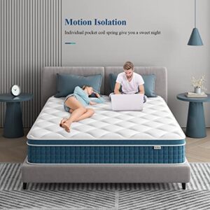 Koorlian Twin Mattress - 10 Inch Hybrid Innerspring Mattress in a Box, Cool Comfort Mattress with Breathable Memory Foam and Pocket Spring,Mattress-Twin Size,180 Night Trial