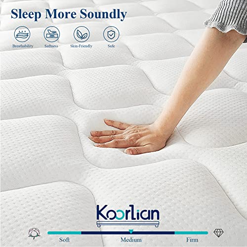 Koorlian Twin Mattress - 10 Inch Hybrid Innerspring Mattress in a Box, Cool Comfort Mattress with Breathable Memory Foam and Pocket Spring,Mattress-Twin Size,180 Night Trial