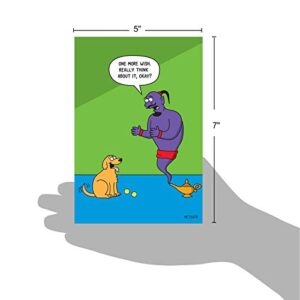 NobleWorks - 1 Funny Animal Card for Birthdays - Pet Cat and Dog Humor, Birthday Notecard with Envelope - Dog Wishes C3673BDG