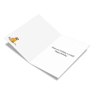 NobleWorks - 1 Funny Animal Card for Birthdays - Pet Cat and Dog Humor, Birthday Notecard with Envelope - Dog Wishes C3673BDG