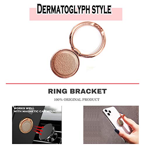 LGD 2 Pack Phone Finger Ring 360° Rotation Phone Grip : Snowflakes Pearl Diamond Style & Dermatoglyph Metal Ring Grip for Magnetic Car Mount Compatible with All Smartphone (Rose Goldfor)