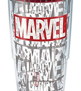 Tervis Marvel Made in USA Double Walled Insulated Tumbler Travel Cup Keeps Drinks Cold & Hot, 24oz, Logo