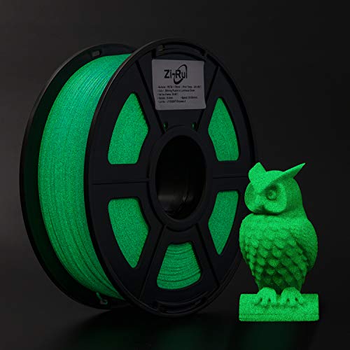 Zi-Rui 3D Printer PETG Filament, Sparkly Glitter Purple, Shining Glow in The Dark Green, 1.75mm, 2.2LBS(1KG)/Spool