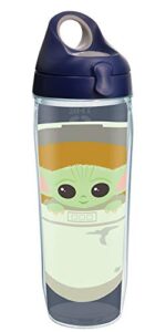 tervis made in usa double walled the mandalorian child in carrier insulated tumbler cup keeps drinks cold & hot, 24oz water bottle, clear