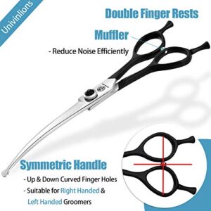 Downward Curved Dog Grooming Scissors Dog Scissors Shears for Grooming Face and Paws Safety Round Tips Dog Grooming Shears Trimming Cutting Scissors for Dog Cat Pet Grooming 6.5 Inch Univinlions