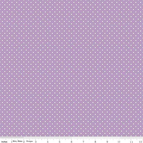 White Swiss Polka Dot On Lavender - Riley Blake 100% Cotton Fabric