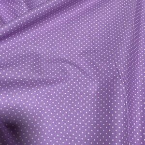 White Swiss Polka Dot On Lavender - Riley Blake 100% Cotton Fabric