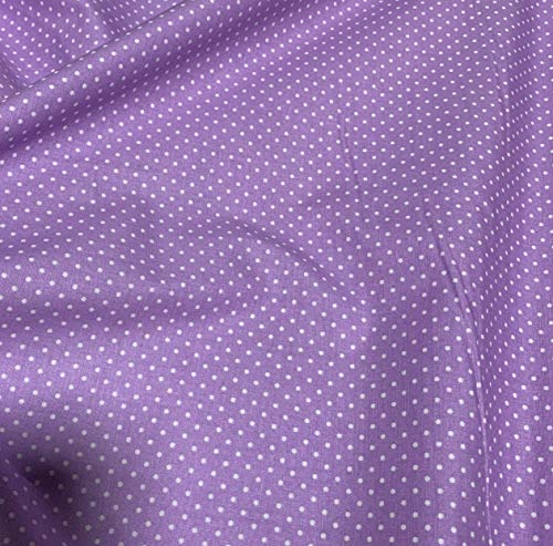 White Swiss Polka Dot On Lavender - Riley Blake 100% Cotton Fabric