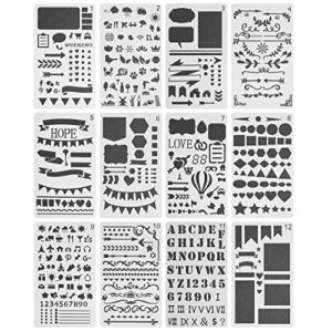 mr. pen- journaling stencil, 12 pack, stencils, 4x7 inch, bullet journaling supplies, stencil set, journal stencils, journal stencil, planner stencils, bullet journaling stencil, stencils for planners