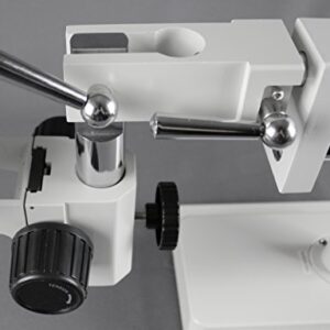 Parco Scientific PA-5FLZ-IFR07 Trinocular Lockable Zoom Stereo Microscope | 10x WF Eyepiece, 0.7X—4.5X Zoom, 3.5X—90x Magnification, 0.5X & 2X Aux Lens | Double Arm Boom Stand | 144-LED Ring Light