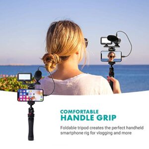 Movo iVlogger Vlogging Kit for iPhone - Lightning Compatible Video Vlog Kit - Accessories: Phone Tripod, Phone Mount, LED Light and Shotgun Microphone - for YouTube Starter Kit or iPhone Vlogging Kit