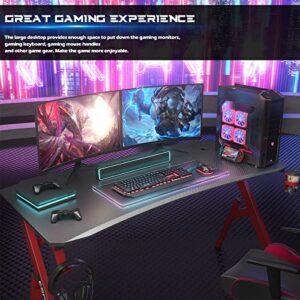 Foxemart Gaming Desk 47 inch PC Computer Desk, Home Office Desk Workstation, Professional Gaming Desk Table with Cup Holder & Headphone Hook