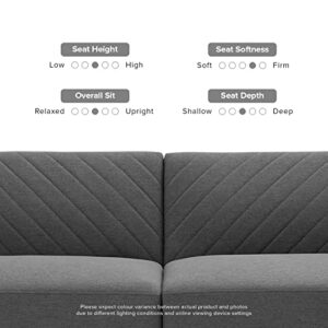 mopio Chloe Futon Sofa Bed, Convertible Sleeper Sofa with Tapered Wood Legs, 77.5" W, Small Splitback Sofa for Living Room Dark Gray Fabric, Twin