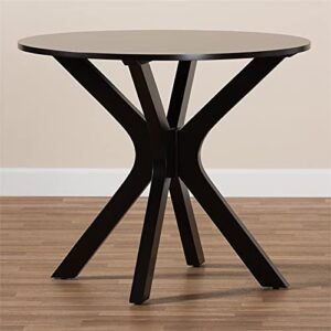 Baxton Studio Kenji Modern and Contemporary Dark Brown Finished 35-Inch-Wide Round Wood Dining Table