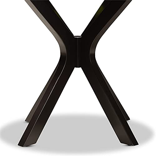 Baxton Studio Kenji Modern and Contemporary Dark Brown Finished 35-Inch-Wide Round Wood Dining Table