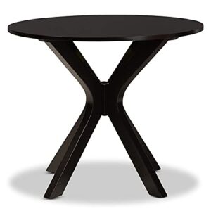 Baxton Studio Kenji Modern and Contemporary Dark Brown Finished 35-Inch-Wide Round Wood Dining Table