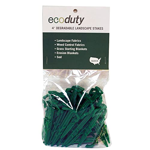 50 ct. Contractor Grade 4 Inch Biodegradable Stakes, Sod Staples for Securing Weed Fabric, Landscape Fabric, Netting, and Blanket