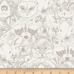 art gallery fabrics art gallery indian summer menagerie timberwolf fabric, beige