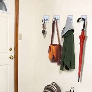 Yosemy [4 Pack Nail-Free Bathroom Towel Hook, Heavy Duty Wall Hooks Adhesive Hooks Waterproof Stainless Steel Hooks for Hanging Coat Hat Towel Robe Hook- Bathroom and Bedroom