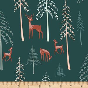 art gallery fabrics art gallery campsite among the pines fabric, dark green