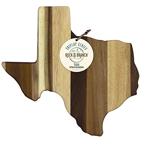 Totally Bamboo Rock & Branch Series Shiplap Texas State Shaped Wood Serving and Cutting Board | Great for Wall Art