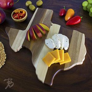 Totally Bamboo Rock & Branch Series Shiplap Texas State Shaped Wood Serving and Cutting Board | Great for Wall Art