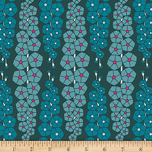 Art Gallery Fabrics Art Gallery Loved to Pieces Gladiolumns Deepbluem in Rayon, Blue