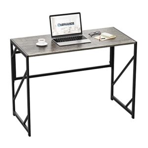 elephance folding desk writing computer desk for home office, no-assembly study office desk foldable table for small spaces