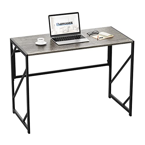 Elephance Folding Desk Writing Computer Desk for Home Office, No-Assembly Study Office Desk Foldable Table for Small Spaces