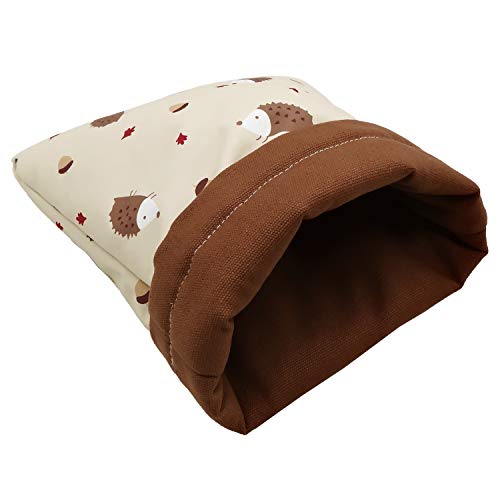 Ymid Select Handmade Cute Sleeping Bag Pouch Hideout Cave for Hedgehog Guinea Pig Hamster Rat Ferret Hamster Squirrel and Other Small Animal Beds (Beige)