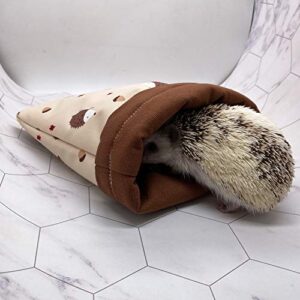 Ymid Select Handmade Cute Sleeping Bag Pouch Hideout Cave for Hedgehog Guinea Pig Hamster Rat Ferret Hamster Squirrel and Other Small Animal Beds (Beige)