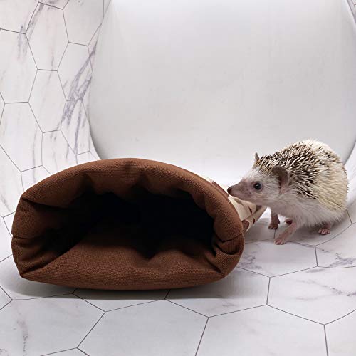 Ymid Select Handmade Cute Sleeping Bag Pouch Hideout Cave for Hedgehog Guinea Pig Hamster Rat Ferret Hamster Squirrel and Other Small Animal Beds (Beige)