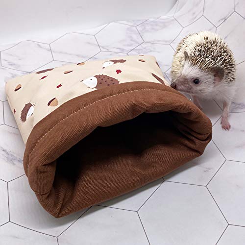 Ymid Select Handmade Cute Sleeping Bag Pouch Hideout Cave for Hedgehog Guinea Pig Hamster Rat Ferret Hamster Squirrel and Other Small Animal Beds (Beige)