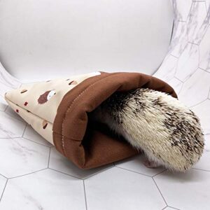 Ymid Select Handmade Cute Sleeping Bag Pouch Hideout Cave for Hedgehog Guinea Pig Hamster Rat Ferret Hamster Squirrel and Other Small Animal Beds (Beige)