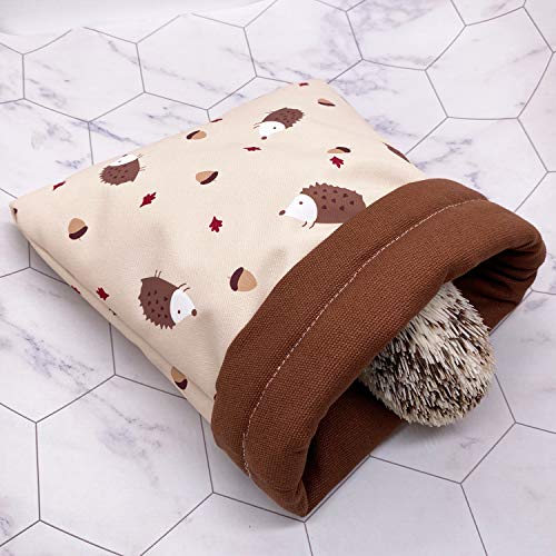 Ymid Select Handmade Cute Sleeping Bag Pouch Hideout Cave for Hedgehog Guinea Pig Hamster Rat Ferret Hamster Squirrel and Other Small Animal Beds (Beige)