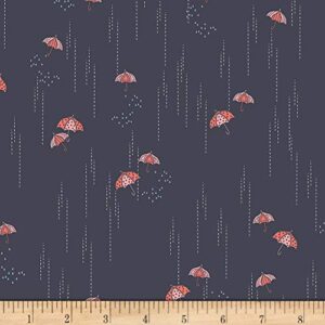 art gallery fabrics art gallery charleston rainbrella shadow fabric, navy blue